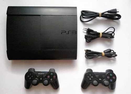 Sony PS3 SuperSlim+ 2 геймпада (прошита)