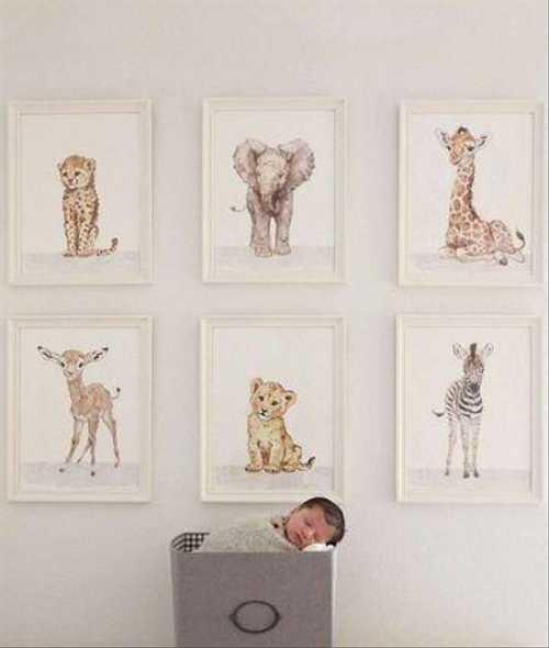 Постеры в детскую, картинки в детскую с животными