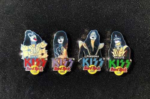 Сет из 4 значков Hard Rock Cafe Japan kiss, 2005