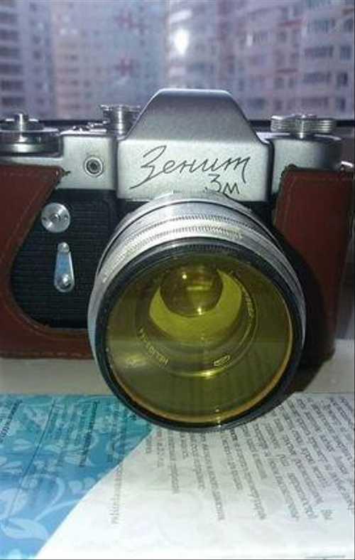 Плёночный фотоаппарат Zenit 3M+экспонометр Ленингр