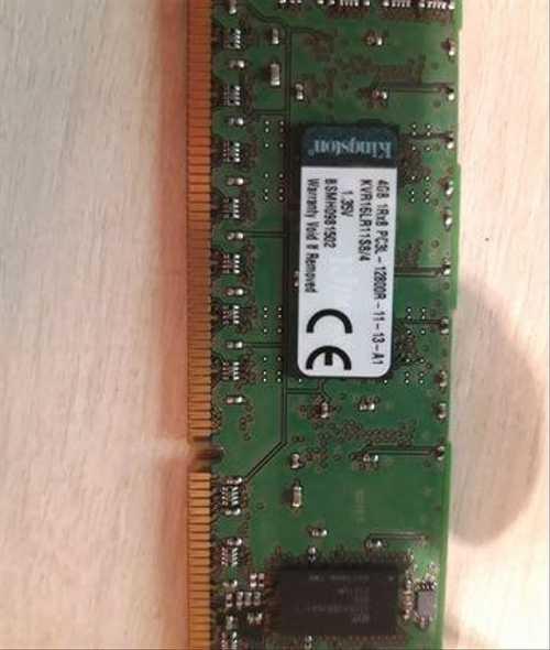 Модуль памяти 4GB PC12800 ECC REG KVR16LR11S8/4