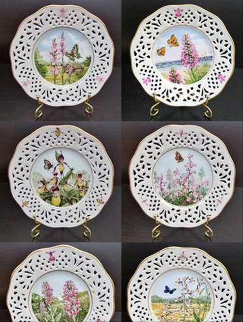 Набор тарелок Бабочки и Цветы