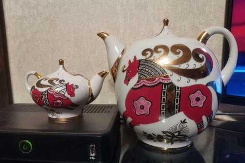 Комплект чайников «Красный конь», лфз, 1970-е гг