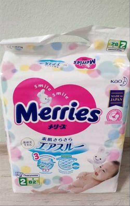 Подгузники Merries S (2), 82шт
