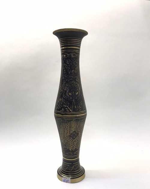А827 старинная индийская ваза из латуни