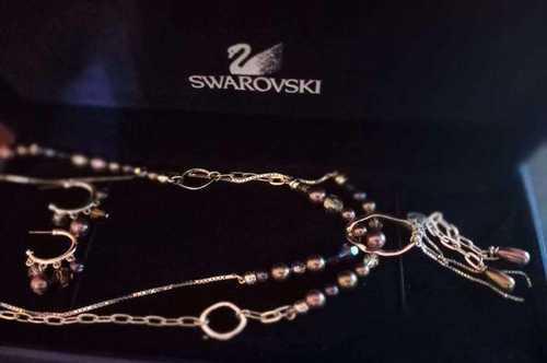 Набор swarovski колье+серьги