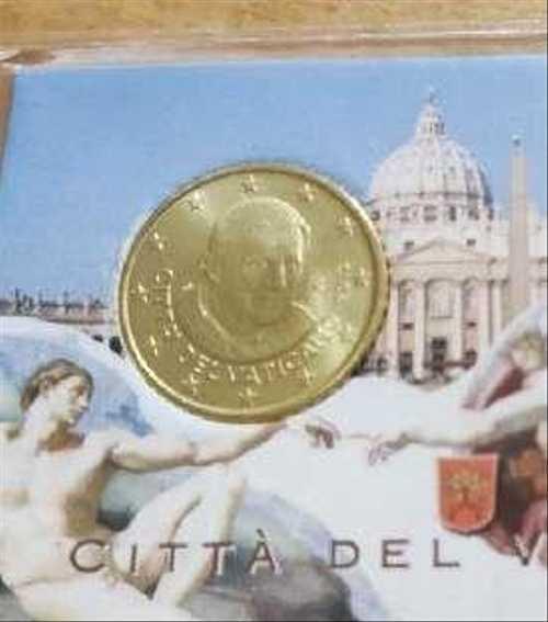 Монета 50 euro cent vaticano