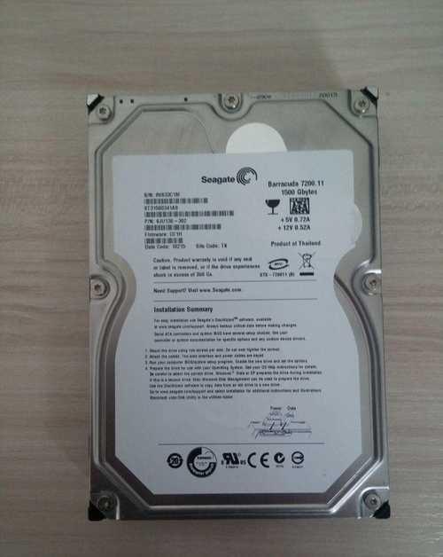 Жесткий диск Seagate ST31500341AS 1,5 тб нерабочий