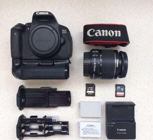 Canon 650d Kit 18-55 Батарейный блок + флешка 16GB