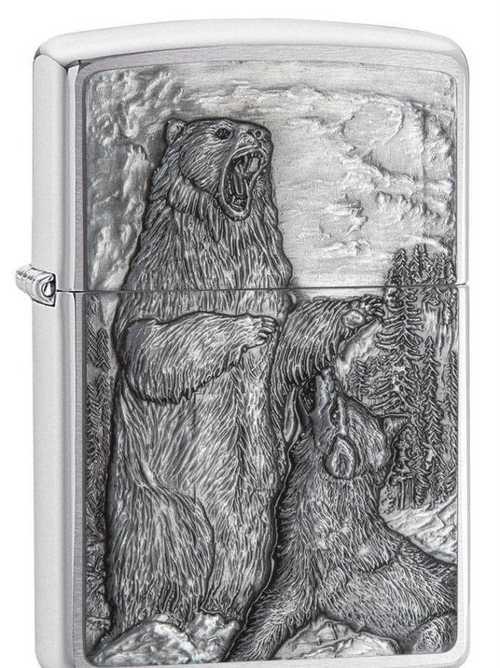 Зажигалка Zippo 29636 - Grizzley Bear vs. Wolf