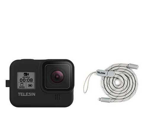 Силиконовая защита telesin для gopro hero8 черный