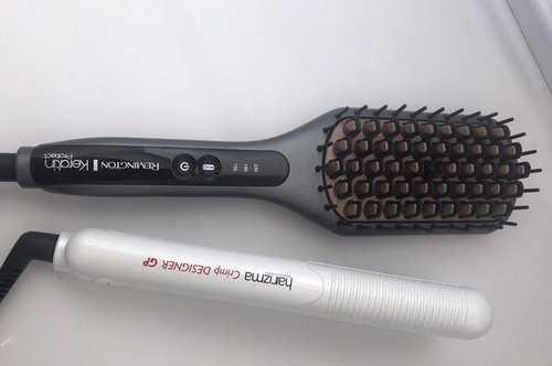 Расческа выпрямитель Remington и щипцы Harizma