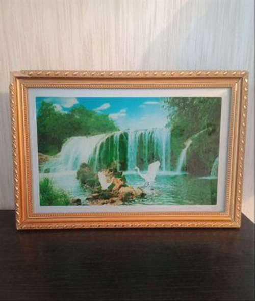 Картина со звуком водопада