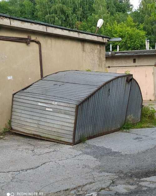 Металлический гараж пенал фото