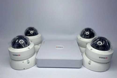 Комплект IP-видеонаблюдения на 4 купольные камеры