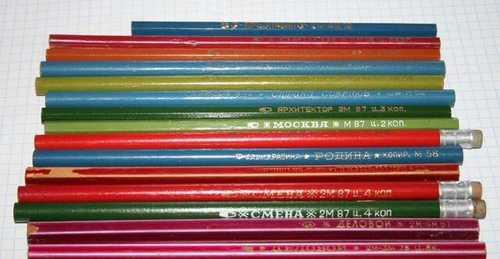 Комплект карандашей 15 штук СССР