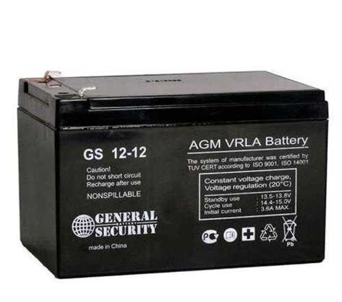 Аккумулятор General Security GS 12-12L (12V, 12Ah)