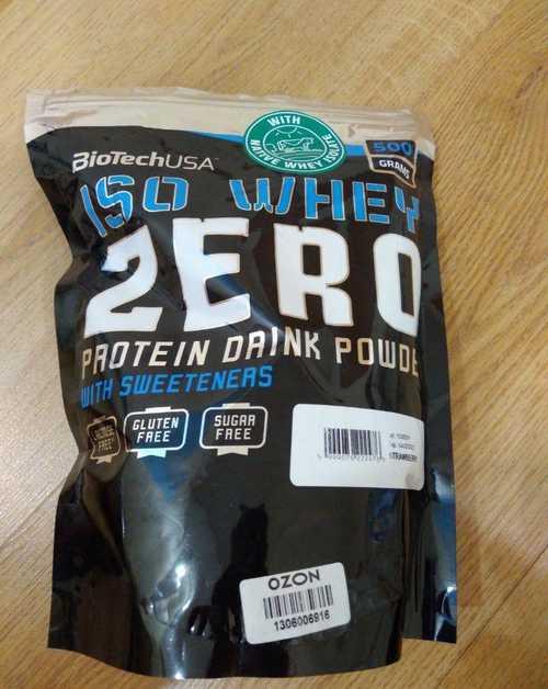 Протеин BioTech USA Iso Whey Zero, клубника, 500 г