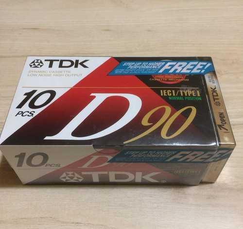 Аудиокассеты TDK D 90 и TDK SA 90 блок новый
