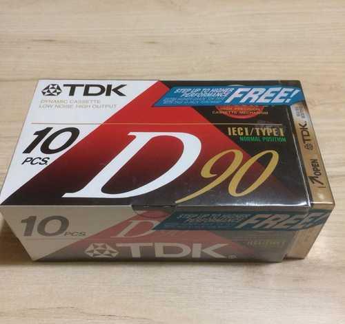 Аудиокассеты TDK D 90 и TDK SA 90 блок новый