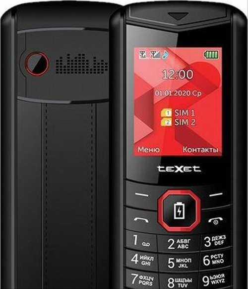 Телефон Texet TM-D206 Dual Sim Black-Red