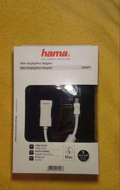 Адаптер hama H-53246, hdmi (f) - Mini Displayport