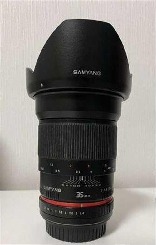 Samyang 35mm 1.4 eos + переходник eos/nex + nd фил