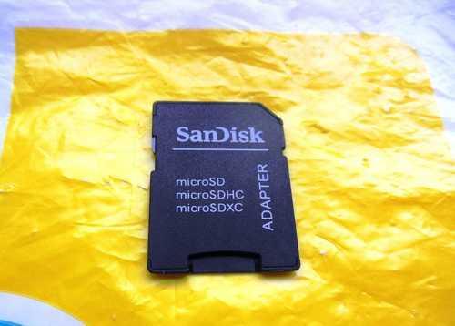 Переходник с MicroSD на SD, с защитой записи