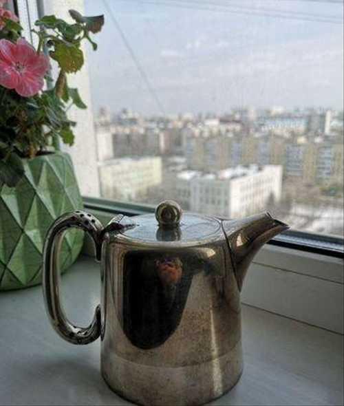 Заварочный чайник антикварный посеребрение Англия