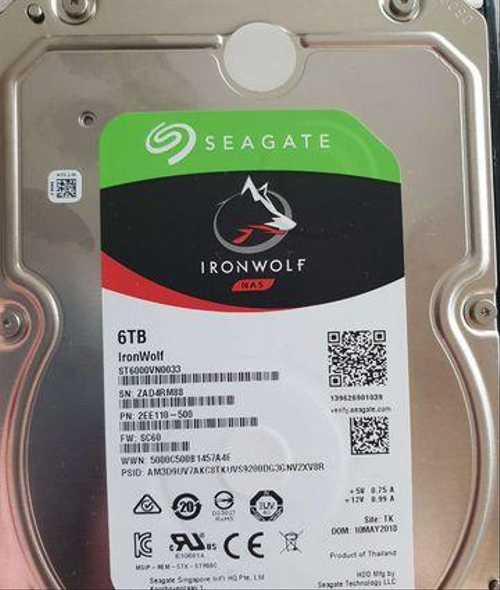 Жесткий диск seagate ironwolf 6TB