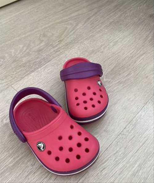 Детские розовые сабо crocs Crocband clog (Kids)