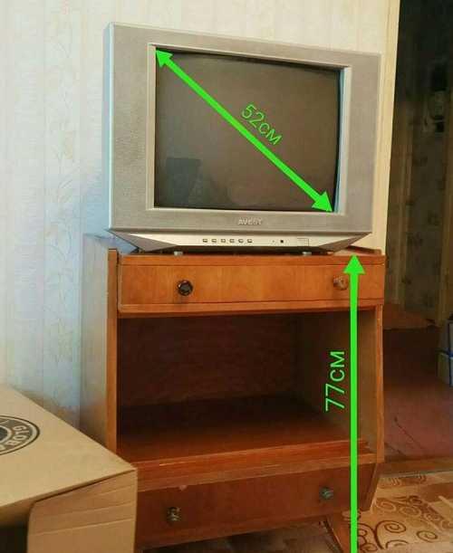 Телевизор avest 52см + тумбочка