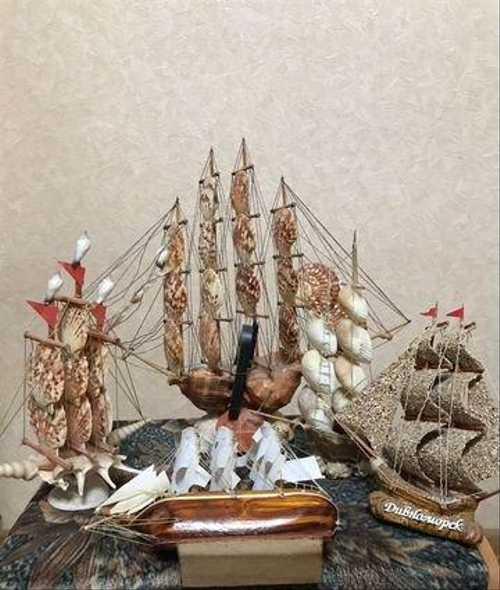 Морские корабли из ракушек