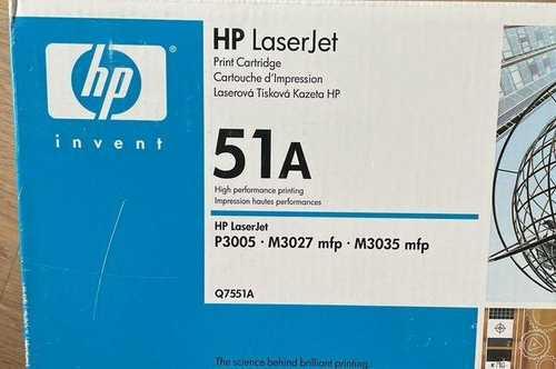 Новый оригинальный картридж HP 51A Q7551A