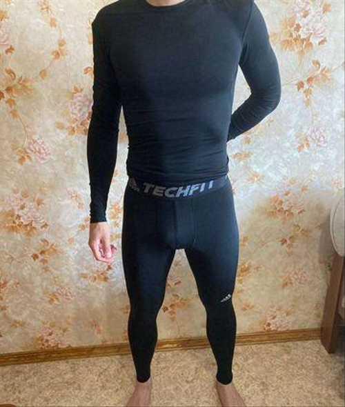 Тайтсы+лонгслив adidas techfit