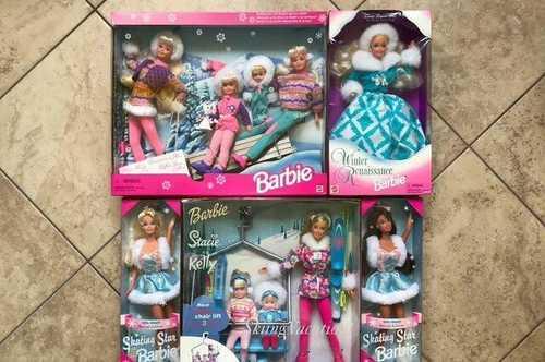 Новогодние наборы и куклы Барби 90х, Mattel