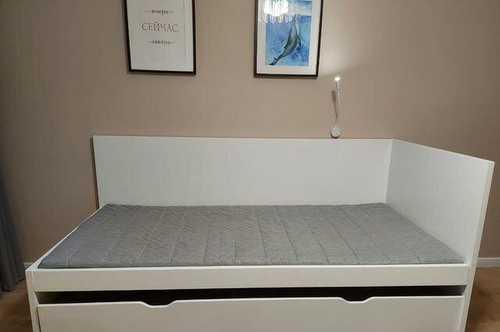 Кровать с выдвижным спальным местом IKEA Флакса