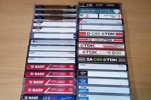 Аудиокассеты basf, TDK, sony и др. 30 шт