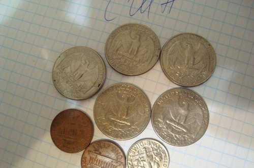 Монеты. 25 центов США 1972 год