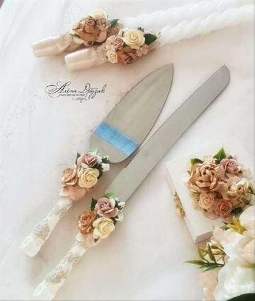 Нож и лопатка для торта