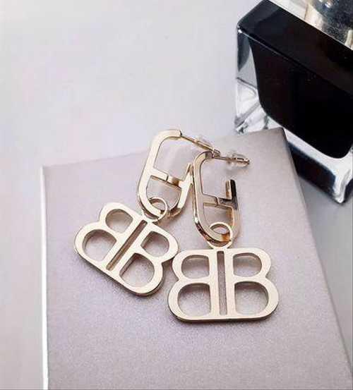 Серьги Gold Balenciaga Style Е287