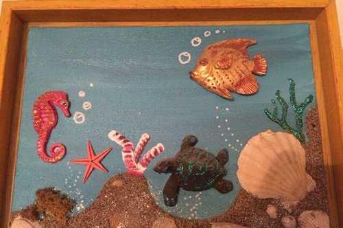 Картина аквариум поделки ракушки