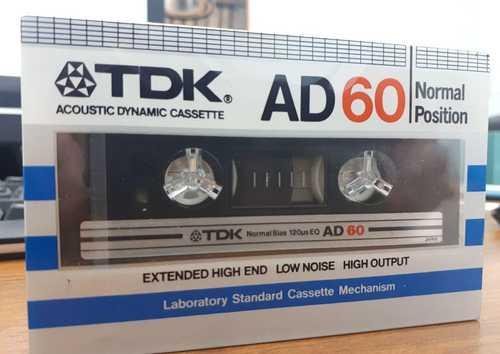 Аудиокассета TDK AD 60 1982г. 2
