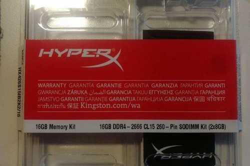 Hyper X sodimm DDR4-2666 16GB (2x8GB)