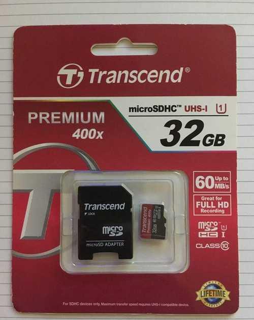 Карта памяти 32gb transcend