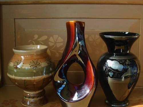 Вазы: обливная керамика, стекло СССР