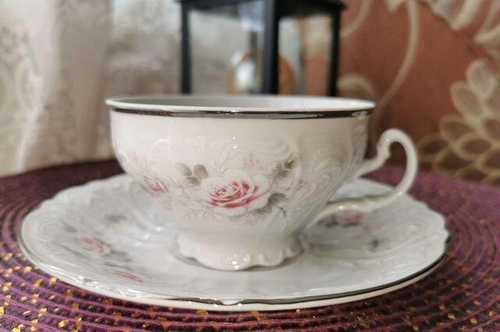 Чашка чайная пара богемский фарфор Чехия