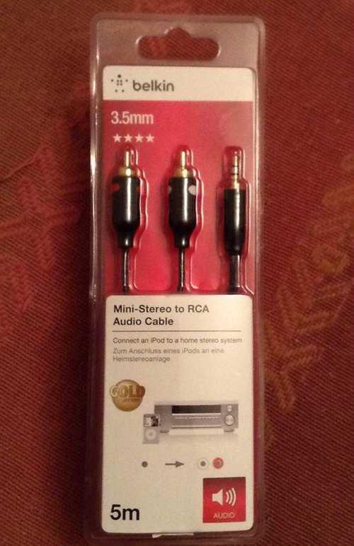 Аудиокабель Mini-Stereo to RCA. Belkin