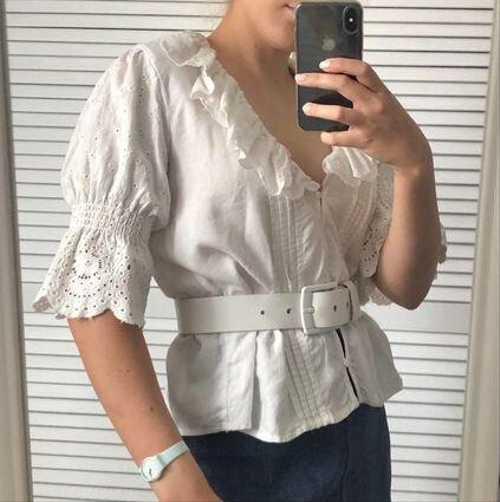 Рубашка Zara premium denim collection ришелье круж