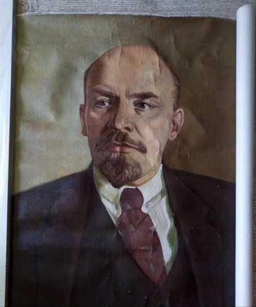 Картина маслом на холсте "портрет В.И. Ленина"